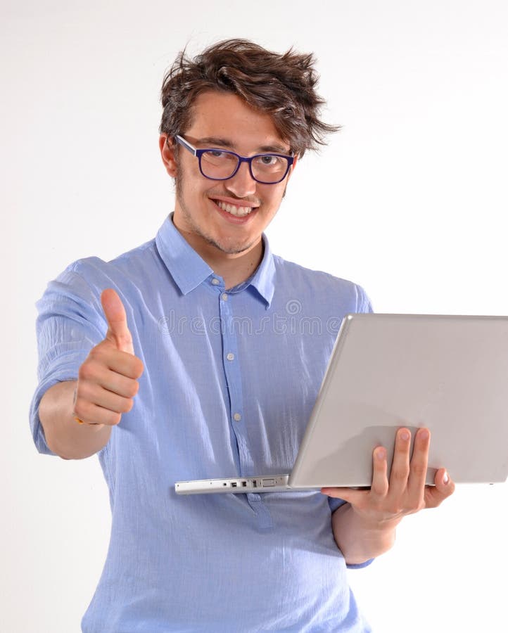 Uomo di computer immagine stock. Immagine di calcolatore - 43664745