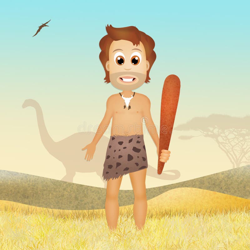 Uomo primitivo illustrazione di stock. Illustrazione di donna - 58525215