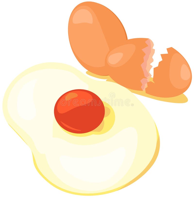 Uovo rotto illustrazione vettoriale. Illustrazione di colazione - 22505901