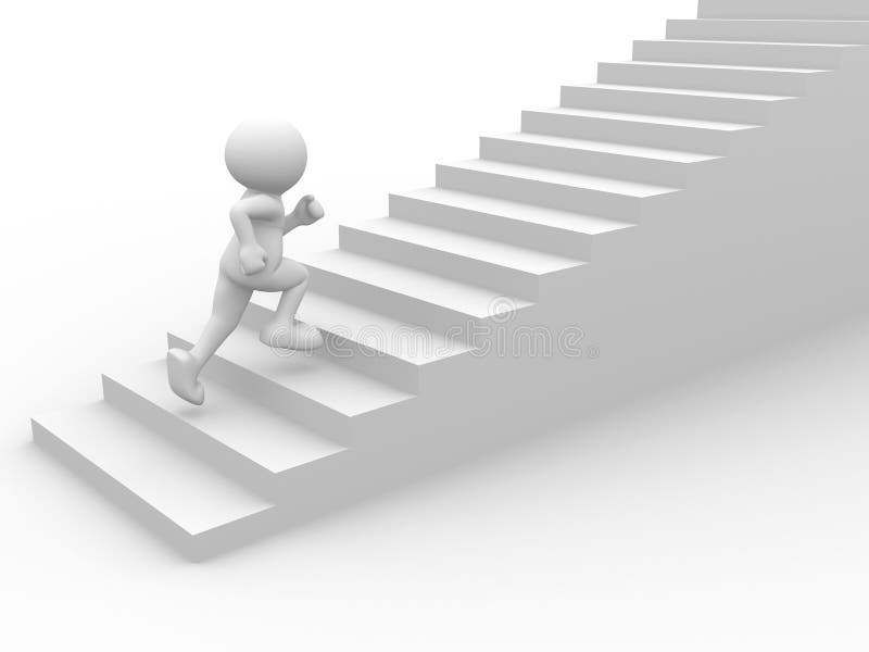 Running up on stairs stock illustration. Illustration of raise - 37800654