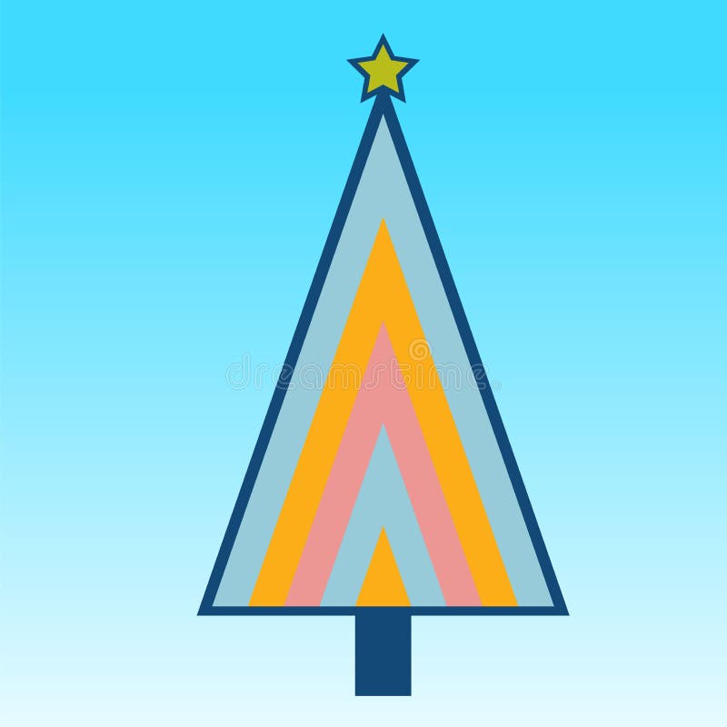 Christmas Tree Geometric Shape with Abstract Pattern Icon Vector Art ...