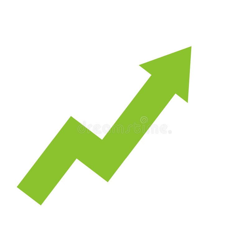 Green Arrow Pointing Up. Growth Graph and Business Analytic. Stock ...