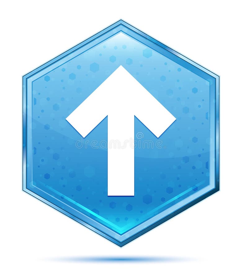 Up Arrow Icon Crystal Blue Hexagon Button Stock Illustration ...