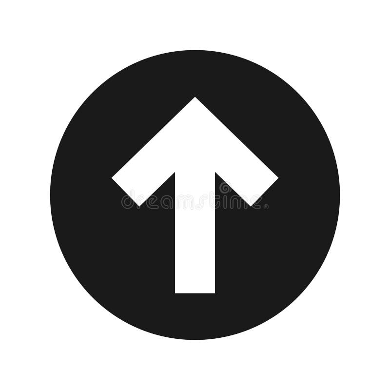 Up Arrow Icon Flat Black Round Button Vector Illustration Stock Vector ...