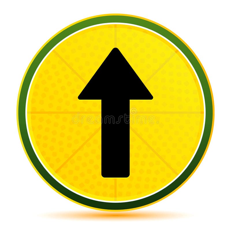 Up Arrow Icon Lemon Lime Yellow Round Button Illustration Stock ...