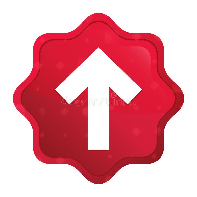 Up Arrow Icon Misty Rose Red Starburst Sticker Button Stock ...