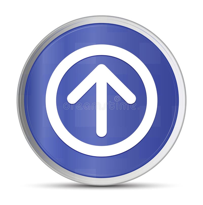 Up Arrow Icon Prime Blue Round Button Vector Illustration Design Silver ...