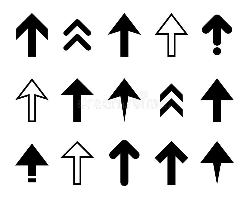 Up Arrow Icon Set Collection in Generic Style. Increase, Growth Concept Stock Vector ...