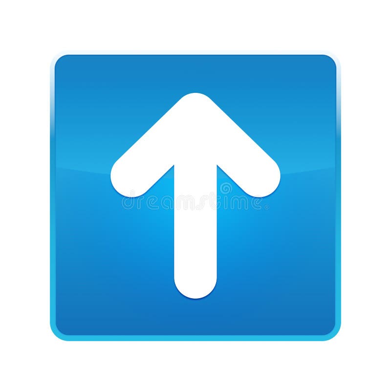 Up Arrow Icon Shiny Blue Square Button Stock Illustration ...