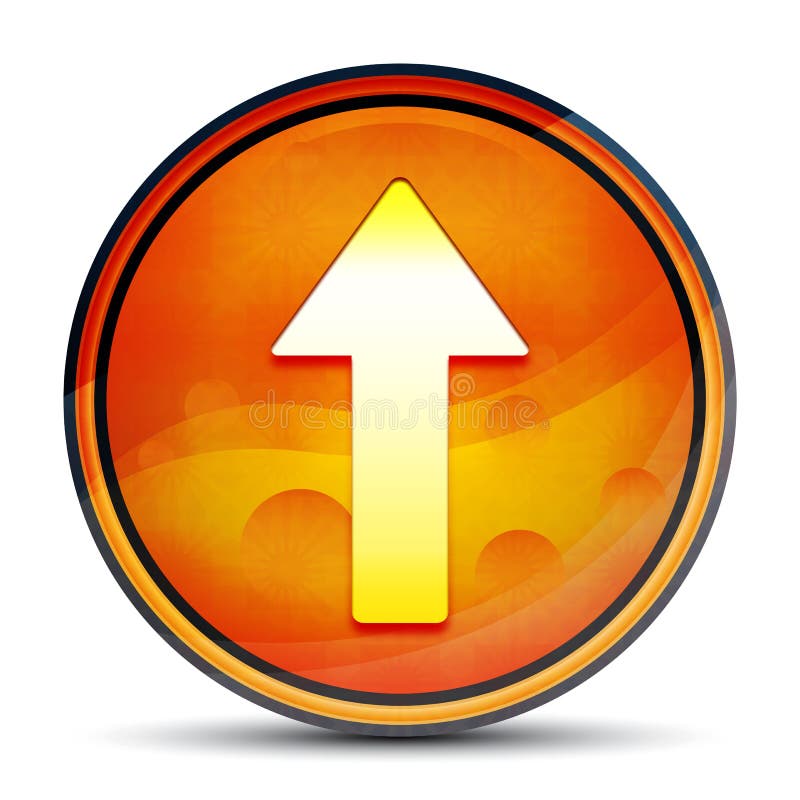 Up Arrow Icon Shiny Bright Orange Round Button Illustration Stock ...