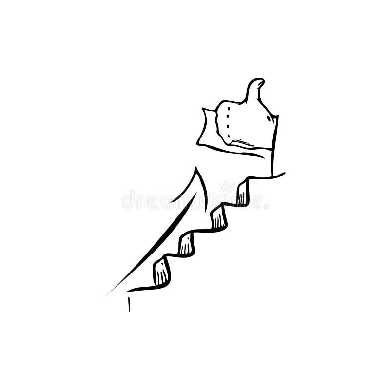 Up Arrow, Ladder, Like Sketch Vector Illustration Stock Vector ...