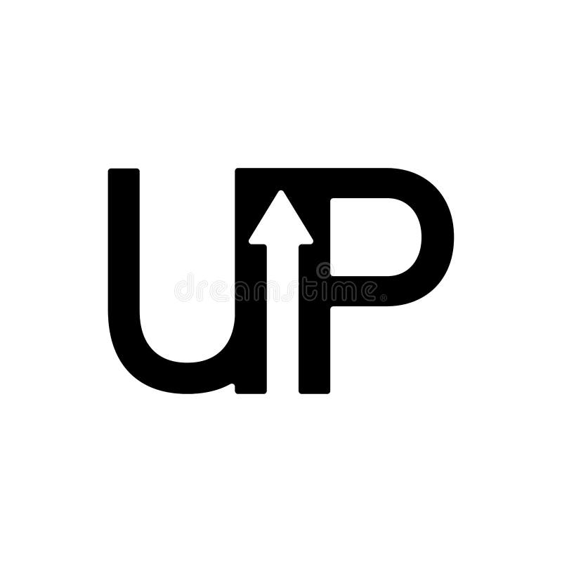 Up with Arrow Letters Bussines Logotype or Emblem Vector Icon Stock ...