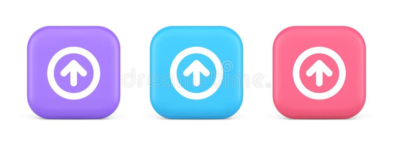 Up Arrow Round Border Button Cyberspace Navigation Pointer 3d Realistic ...