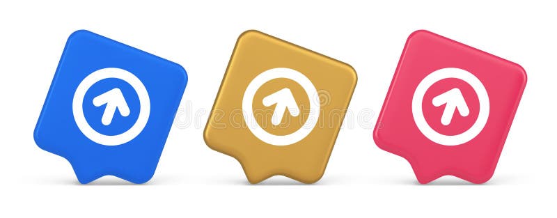 Up Arrow Round Border Button Cyberspace Navigation Pointer 3d Realistic ...