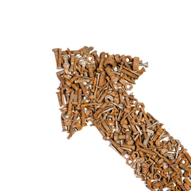 Up arrow - rustic screws stock photo. Image of rising - 19975428