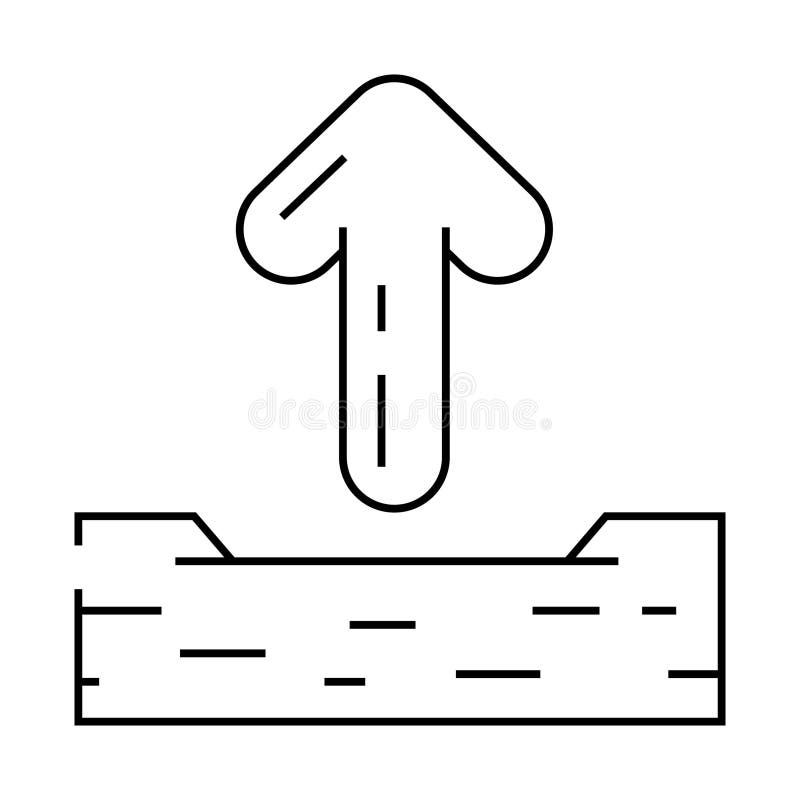 Up Arrow Sending Data Line Icon Vector Illustration Stock Illustration ... Up Arrow Sending Data Line Icon Vector Illustration Stock Illustration ...
