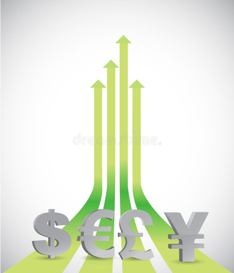 Up Arrows and Currency Symbols Stock Illustration - Illustration of ...