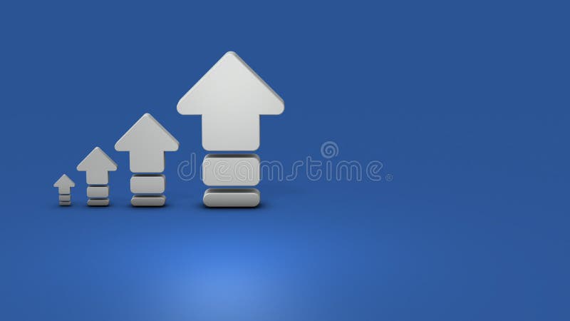 Up Arrows that Gradually Increase in Size. an Abstract Concept ...