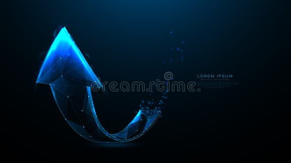 Up Arrows Sign. Glowing Low Poly, Wireframe, Linear, Line, and Mesh ...