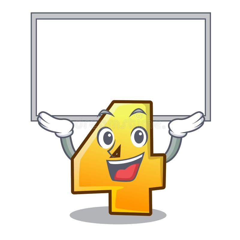 Up Board Character Number Four on the Wall Stock Vector - Illustration ...