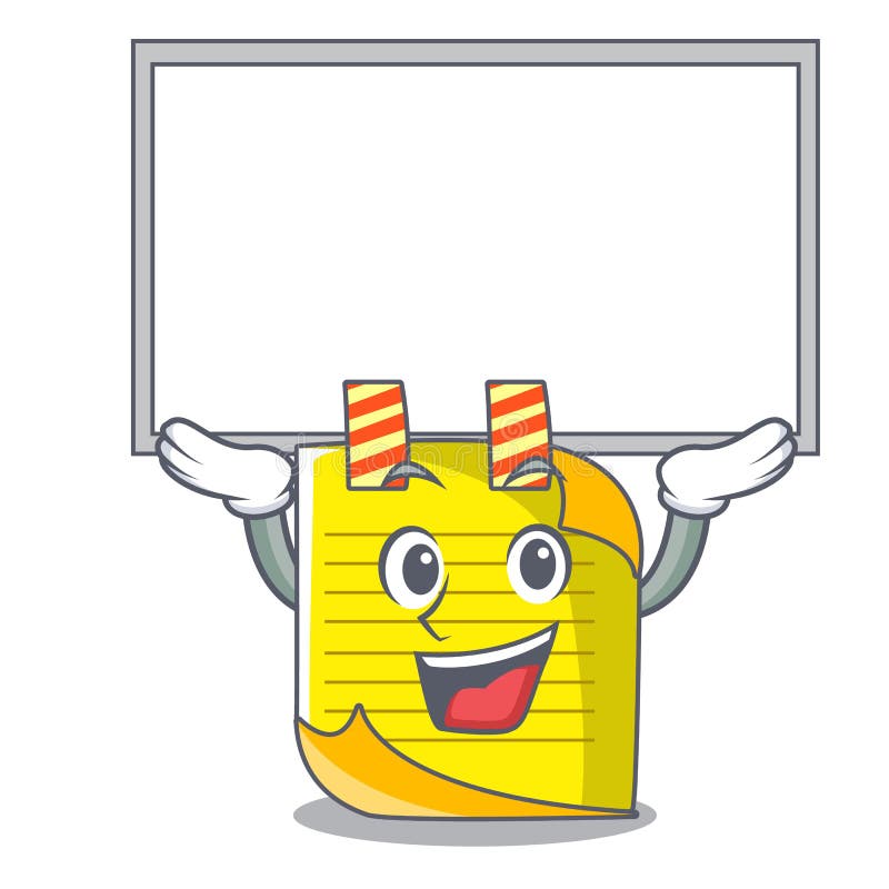 Up Board Note Paper Character Cartoon Stock Vector - Illustration of ...