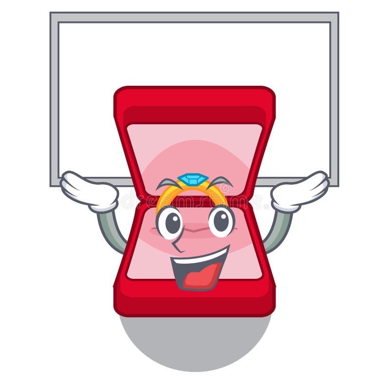 With Board Wedding Ring Box in Cartoon Shape Stock Vector ...