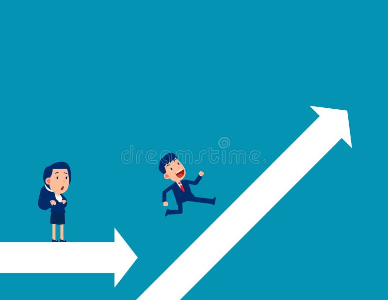 Up. Business Leader Running Chart Growth and Look Forward Stock Vector ...