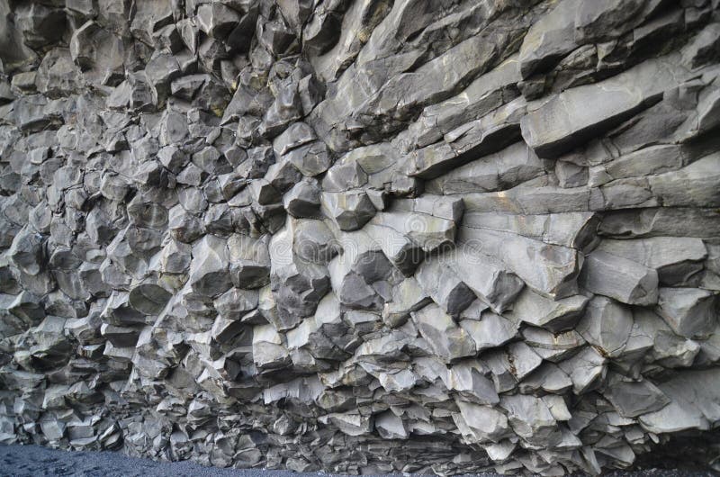 Up Close with Basalt Column Rock Formations in Iceland Stock Photo ...