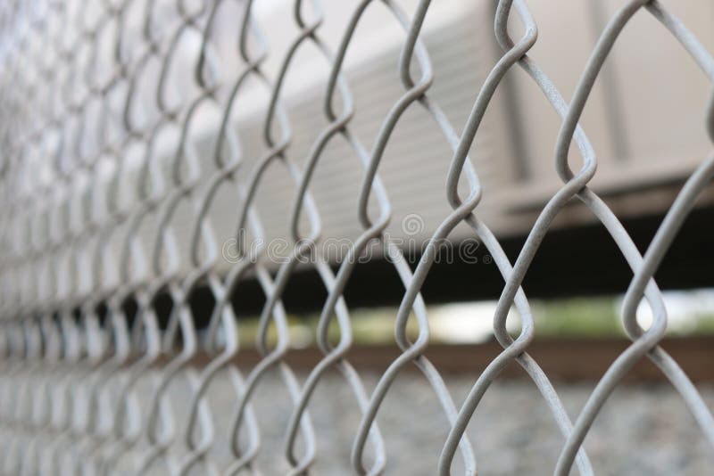 Up Close on Chain Link Fence - Angled Stock Image - Image of inter ...