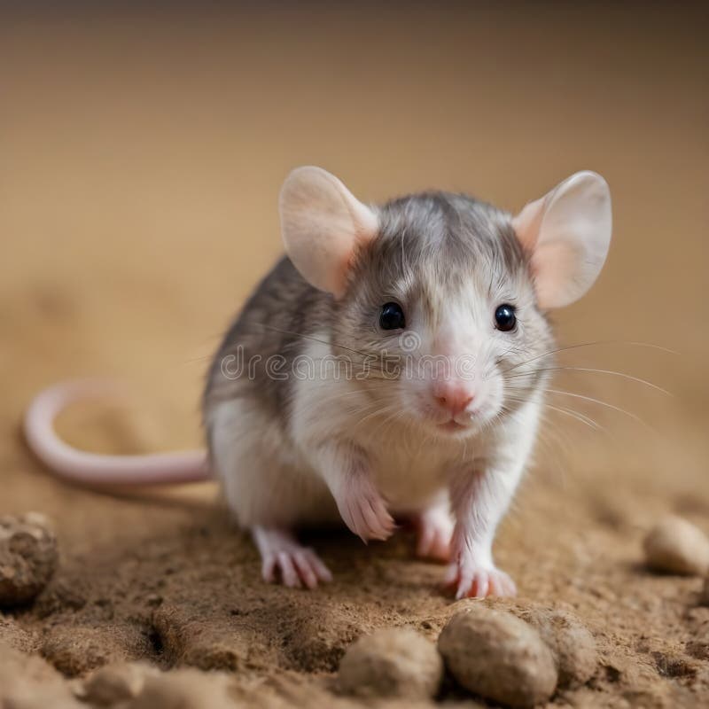 Up-Close Encounter with a Curious Domestic Dumbo Rat on Textured Brown ... Up-Close Encounter with a Curious Domestic Dumbo Rat on Textured Brown ...
