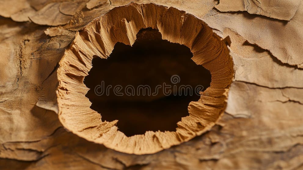 An Up-Close Examination of Aged Leather Featuring a Circular Rip ...