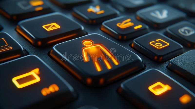 An Up-close Examination of a Keyboard Key, Showcasing Its Texture, Form ...