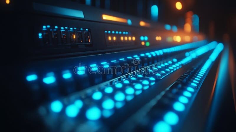 An Up-close Image of Network Cables Set Against a Fiber Optic ...