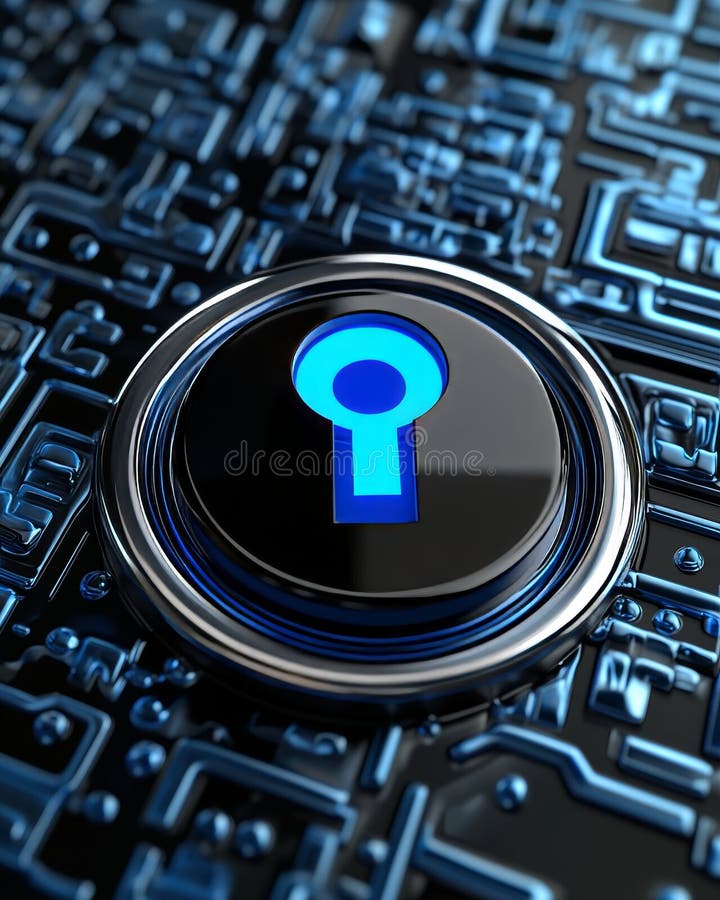 An Up-close Image of a Stylish, Modern Digital Lock Symbol, Indicating ...