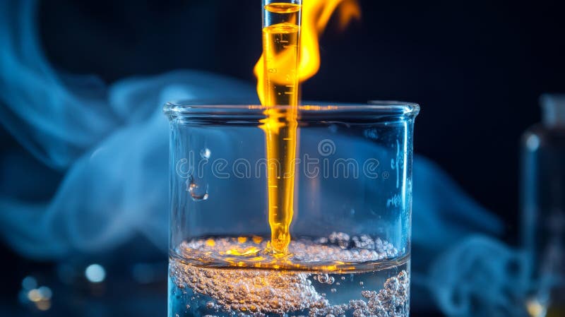 An Up-close Image of a Test Tube Burning, Its Liquid Dripping into a ...