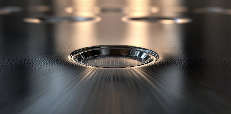 An Up-close Look at a Brushed Metal Surface with Light Reflecting in ...