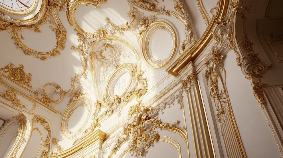 An Up-close Look at a White Plaster Decorative Panel Wall, Embellished ...