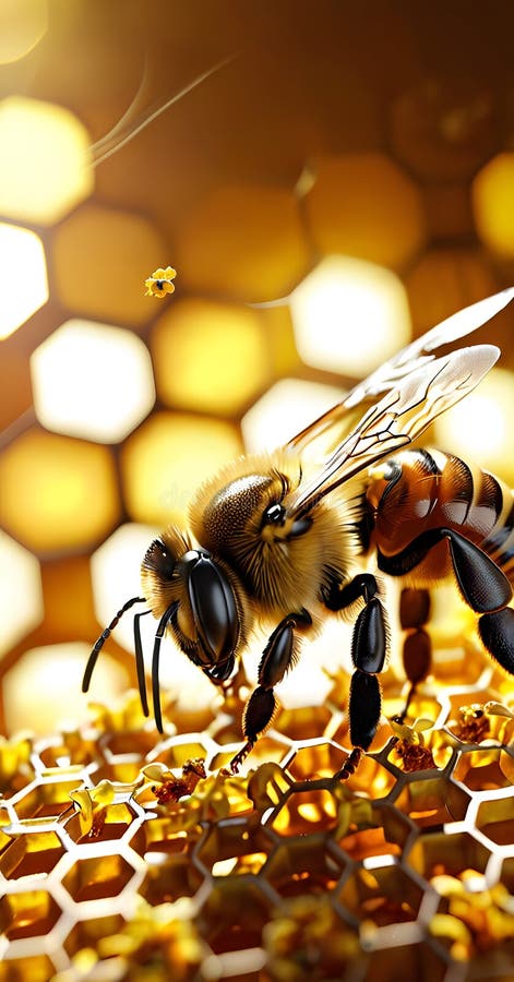 Bee Collecting Nectar stock photo. Image of honeycomb - 309454668