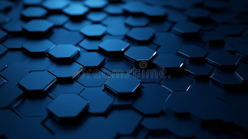 An Up-close View of a Dark Blue Hexagon Pattern. the Hexagons are ...