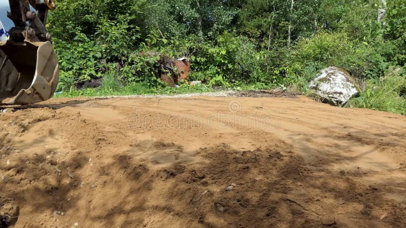 Up Close View of Excavator Digging into the Ground Stock Footage ...