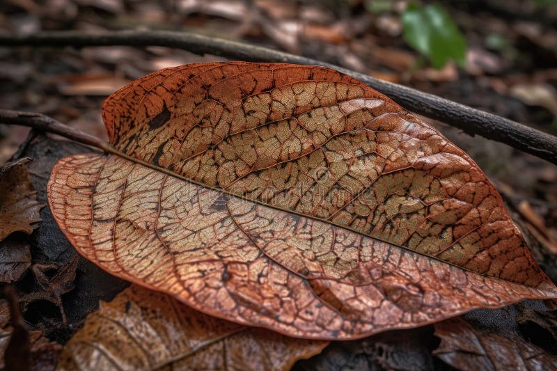 Up-close View of Fallen Leaf, with Intricate Details Visible Stock ...