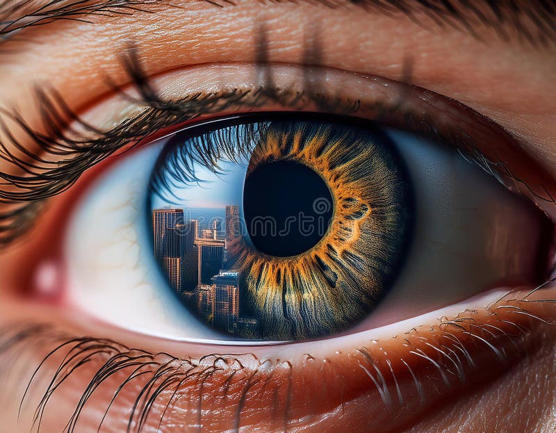 An Up-close View of a Human Eye with an Extremely Detailed Reflection ...