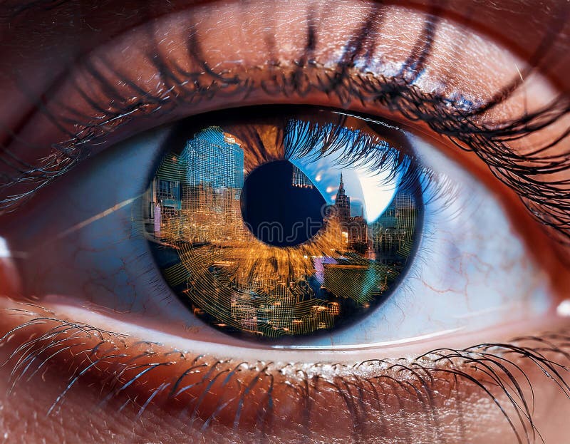 An Up-close View of a Human Eye with an Extremely Detailed Reflection ...