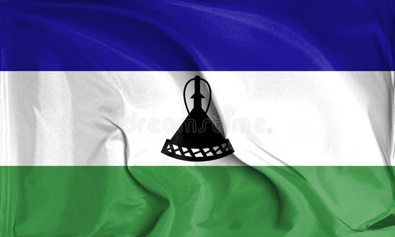 An Up Close View of Lesotho Flag Flying Textures Stock Photo - Image of ...