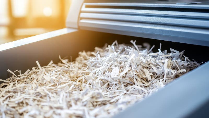 An Up-close View of a Paper Shredder with Shredded Documents Inside ...
