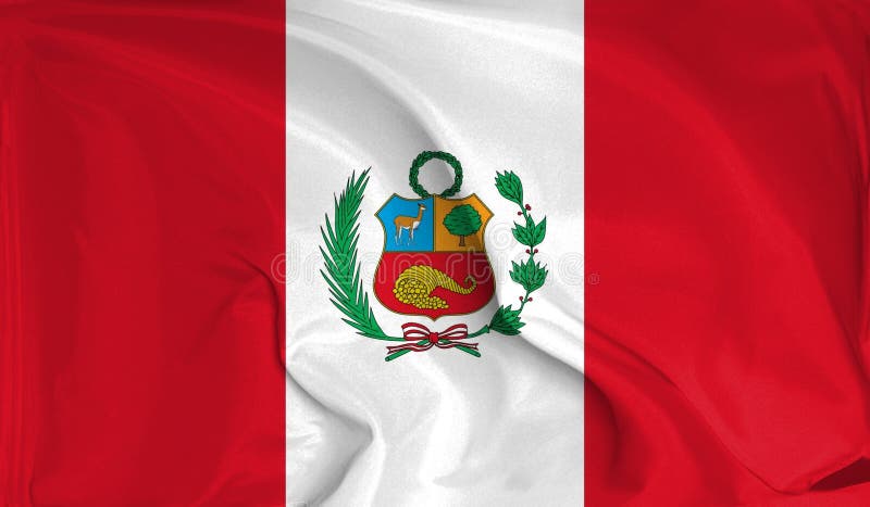 An Up Close View of Peru Flag Flying Textures Stock Illustration ...