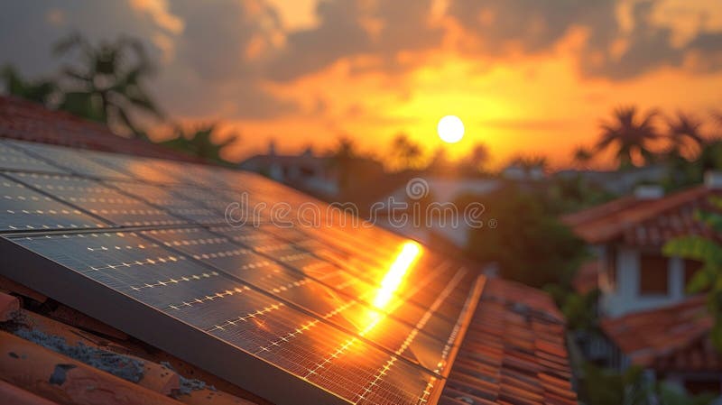 Up Close View of a Sleek Solar Panel Soaking Up the Suns Rays on a ...