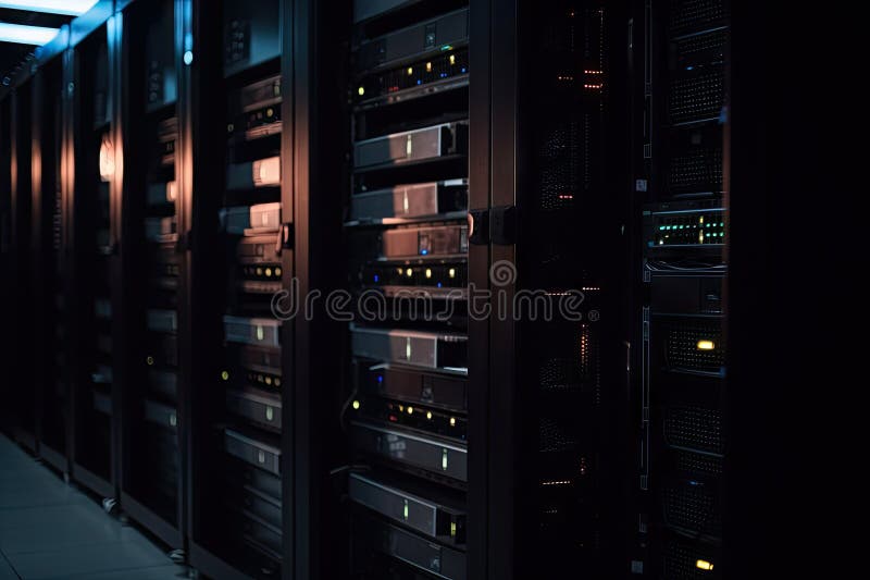 Storage Data Center, Featuring Racks of Servers and High Performance ...