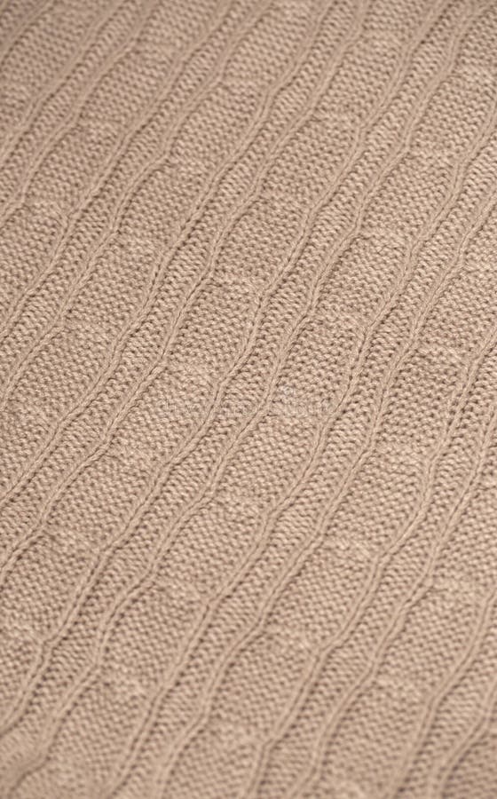 An Up Close View of a Tan Knit Fabric Stock Photo - Image of background ...
