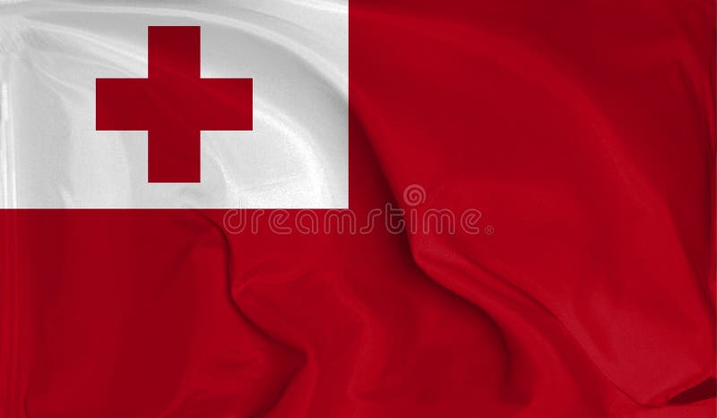 An Up Close View of Tonga Flag Flying Textures Stock Illustration ...